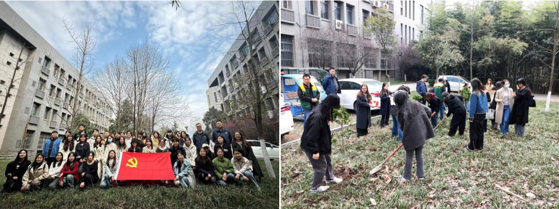 弘扬生态文明新风，建设绿色美丽校园——公共政策与管理学院学生党支部、团支部联合举办植树节活动-公共政策与管理学院